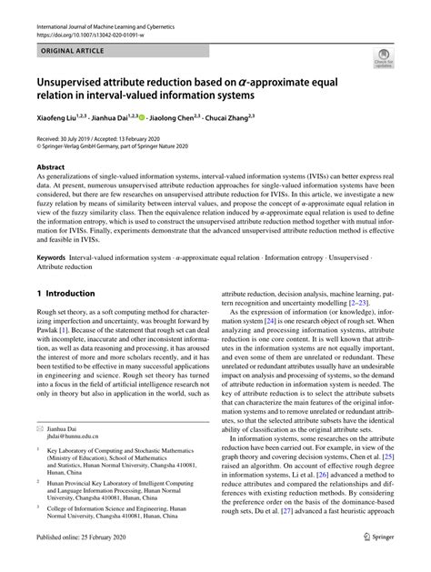 Pdf Unsupervised Attribute Reduction Based On Alpha Approximate
