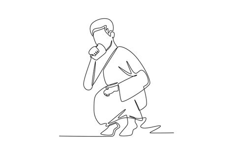 그의 Ihram 드레스 음료 Zam Zam 물 Hajj 및 Umrah 개념으로 무슬림을 그리는 연속 한 선 단일 선 그리기 디자인 벡터 그래픽 그림 프리미엄 벡터