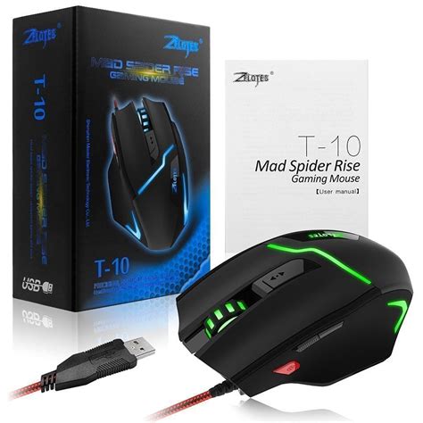 Zelotes T10 Ergonomic Optical Wired Gaming Mouse With 7 Buttons And 7