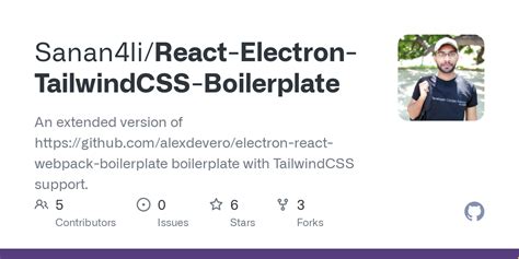 Github Sanan4lireact Electron Tailwindcss Boilerplate An Extended Version Of Github