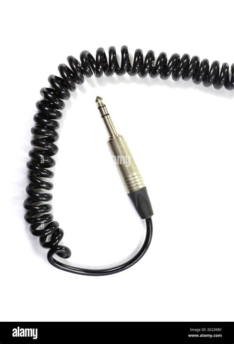 Audio Jack With Cable On White Background Stock Photo Alamy