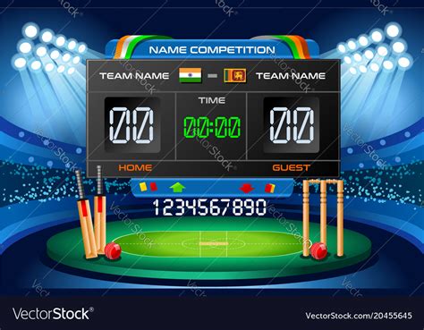 cricket scoreboard background royalty free vector image