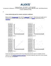 Linear Relationship And The Sample Correlation Coefficient Pdf Melissa Patrick
