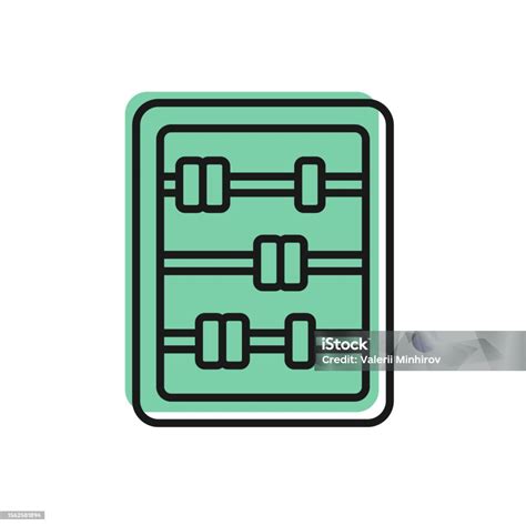 흰색 배경에 격리 된 검은 줄 아바쿠스 아이콘 전통적인 카운팅 프레임 교육 표지판 수학 학교 벡터 개념에 대한 스톡 벡터 아트