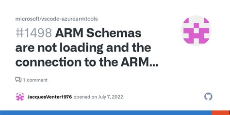 ARM Schemas Are Not Loading And The Connection To The ARM Template