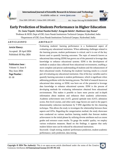 Pdf Early Prediction Of Students Performance In Higher Education
