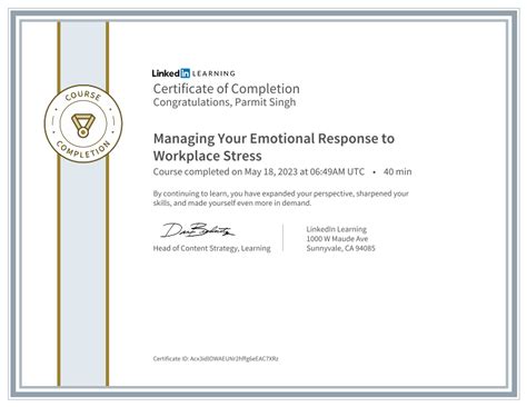 certificate of completion parmit singh
