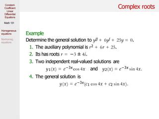 Constant Coefficient Linear Differential Equations Pptx