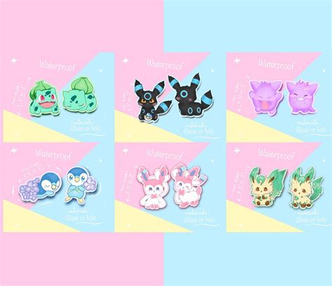 Piplup Gengar Sylveon Leafeon Umbreon And Bulbasaur Waterproof Vinyl