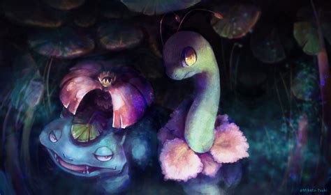 Mikoto Tsuki Meganium Venusaur Nintendo Pokemon Creature Dark