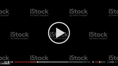 컴퓨터 노트북 또는 휴대 전화 응용 프로그램에 대한 간단한 검은 색 비디오 플레이어 디자인 템플릿의 그림 플랫 디자인 벡터 프레임에 대한 스톡 벡터 아트 및 기타 이미지