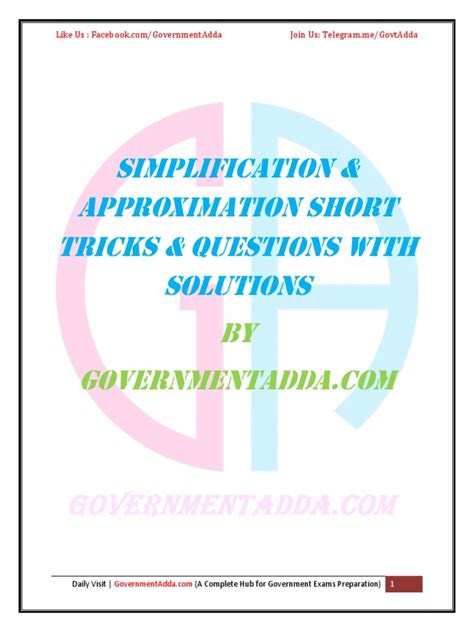 Simplification And Approximation Short Tricks And Questions With Solutions Pdf Fraction