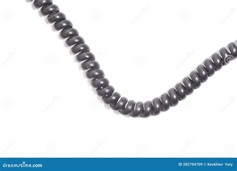 Black Spiral Telephone Cord Isolated On White Background Stock Image Image Of Talk White