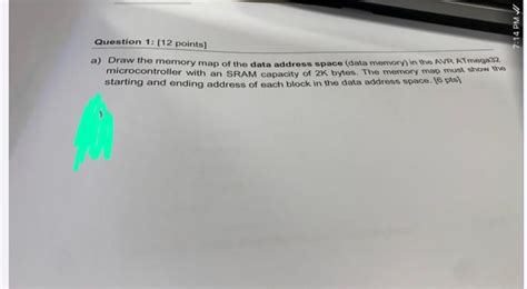 Solved A Draw The Memory Map Of The Data Address Space