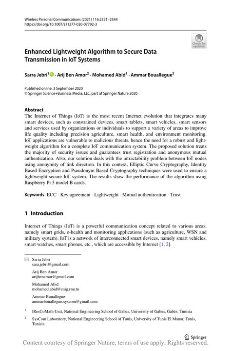 Enhanced Lightweight Algorithm To Secure Data Transmission In Iot