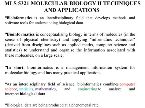 Molecular Biology Techniques And Applications Pptx