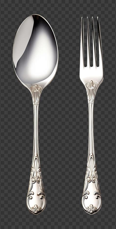 Premium Psd Stainless Steel Or Silver Spoon And Fork Isolated On