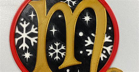 M Monogram Ornament By Fis 3dpc Download Free Stl Model