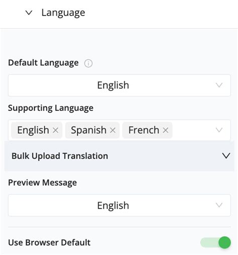 Dynamic Language Support Preferences Message Sourcepoint