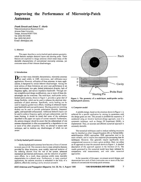 Pdf Improving The Performance Of Microstrip Patch Antennas
