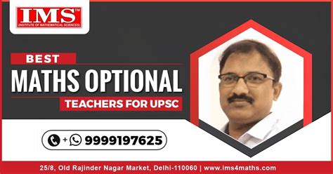 Best Maths Optional Teacher For Upsc Ims4maths By K Venkanna Sir
