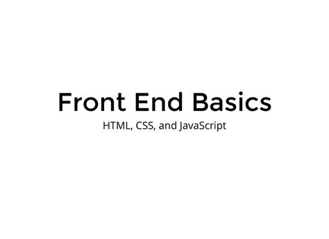 03 Front End Basics Document For Udemy Habilidades Comunicativas
