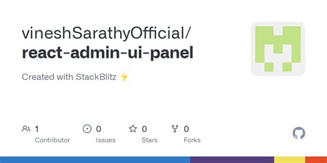 Github Vineshsarathyofficial React Admin Ui Panel Created With Stackblitz