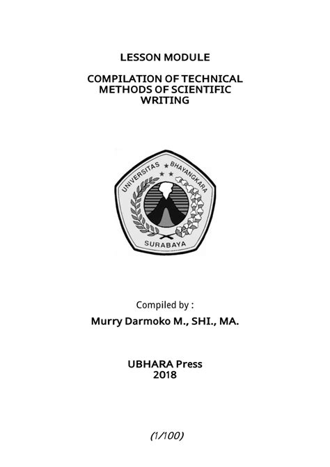 PDF LESSON MODULE COMPILATION OF TECHNICAL METHODS OF SCIENTIFIC WRITING