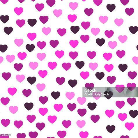 핑크 하트 매끄러운 패턴 임의의 흩어진 마음 배경입니다 사랑 또는 발렌타인 테마 벡터 일러스트레이션 가능성에 대한 스톡 벡터 아트 및 기타 이미지 Istock