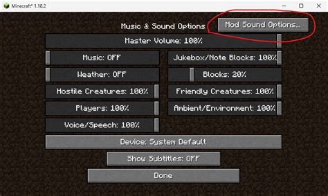 Mod Sound Volume Options Gallery