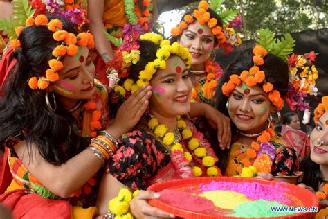 Bangladeshi People Celebrate Pohela Falgun Festival In Dhaka Xinhua Englishnewscn