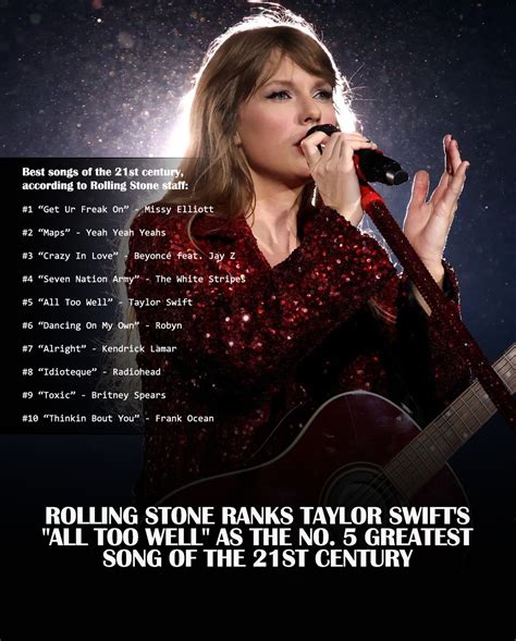 Music Taylor Swifts All Too Well Has Been Ranked The 5 Greatest