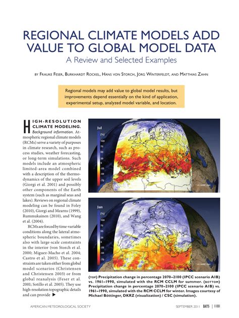 Pdf Regional Climate Models Add Value To Global Model Data A Review