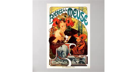 Alphonse Mucha Beer Of The Muse Poster Zazzle