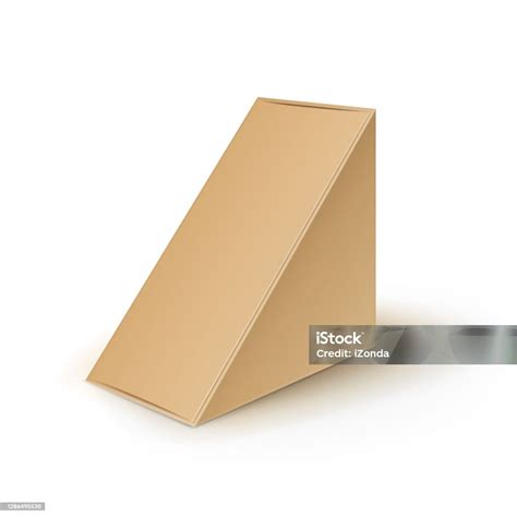 벡터 브라운 빈 골판지 삼각형 샌드위치 음식 선물 다른 제품에 대한 상자를 멀리 가져 갈 것 화이트 배경에 고립 된 닫기 0명에 대한 스톡 벡터 아트 및 기타 이미지