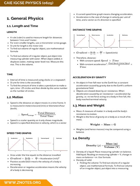 Caie Igcse Physics 0625 Theory V3 Pdf Gases Acceleration