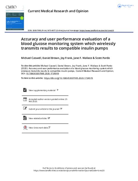 Pdf Evaluating Accuracy And User Performance Of Glucose Monitors