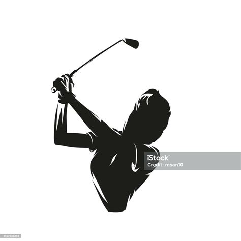 골프 여성 골퍼 추상적인 고립된 벡터 실루엣 골프 스윙 로고 골프에 대한 스톡 벡터 아트 및 기타 이미지 골프 로고 여자 Istock
