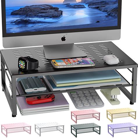 Amazon Com KDD Monitor Stand Riser With Drawer Computer Monitor Stand For Desk With 3 USB 1