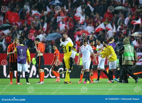 Sevilla Fc Players Celebrating The Victory Editorial Image Image Of