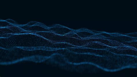 Digital Particle Wave And Lights Background Digital Particle Cyber Or Technology Background