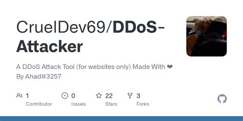 Github Crueldev69ddos Attacker A Ddos Attack Tool For Websites Only Made With By Ahad3257