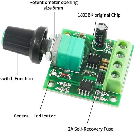 6pack dc motor speed controller pwm 1803bk dc 1 8v 3v 5v 6v 7 2v 12v