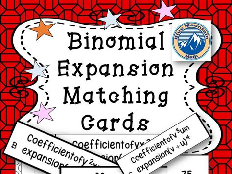 Binomial Expansion Coefficients Matching Card Set Teaching Resources