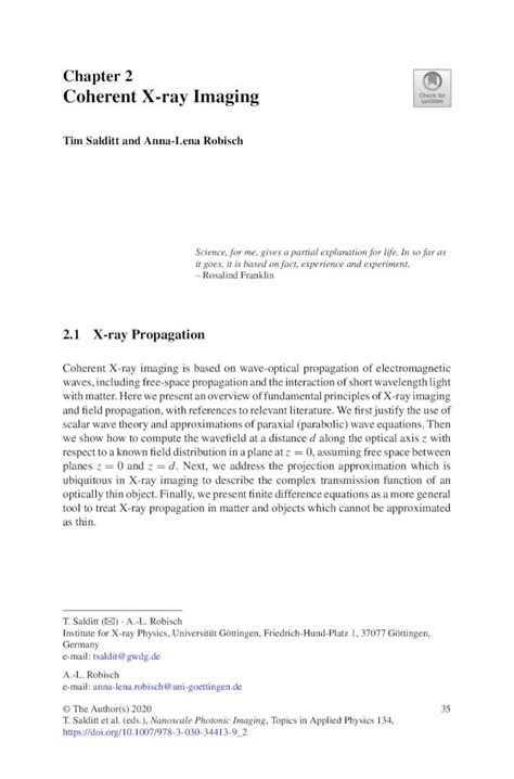 Pdf Coherent X Ray Imagingchapter 2 Coherent X Ray Imaging Tim