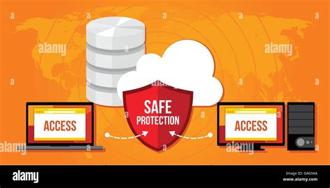 Data Protection Database Security Internet Shield Illustration Stock