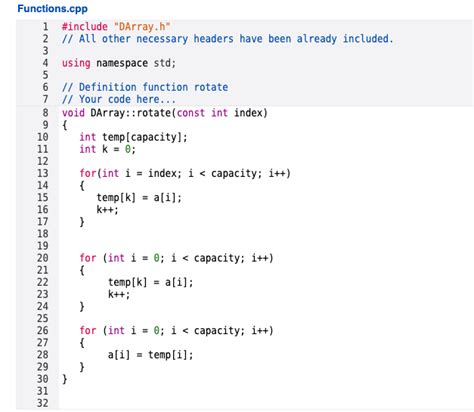 Solved Write The Definition Of The Function Rotate As A