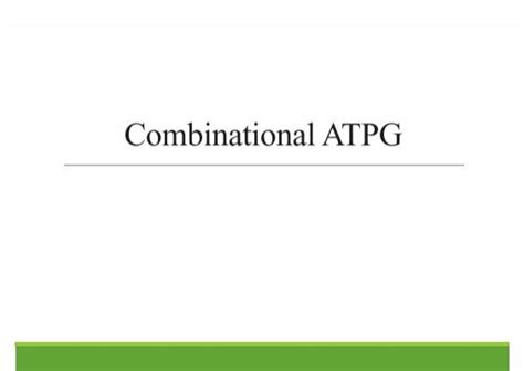 Combinational Atpg