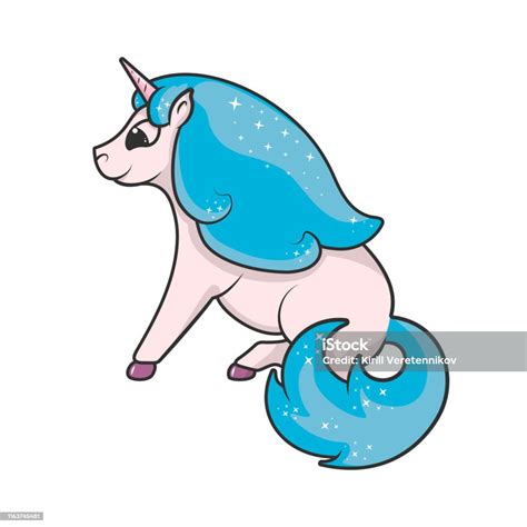 귀여운 마법의 유니콘 일러스트 베이비 티셔츠를 인쇄하세요 아이들을위한 소녀 요정 조랑말의 벡터 그림입니다 개념에 대한 스톡 벡터 아트 및 기타 이미지 Istock