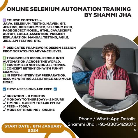 Jobformore On Linkedin Online Selenium Automation Training Start Date 8th January